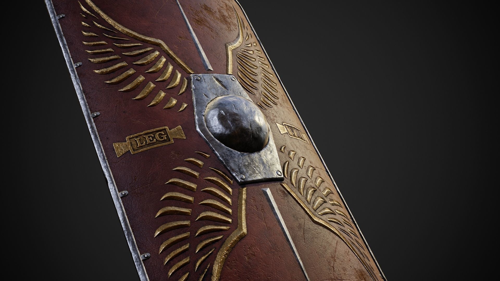 3D model Roman shield Scutum 2 VR / AR / low-poly | CGTrader