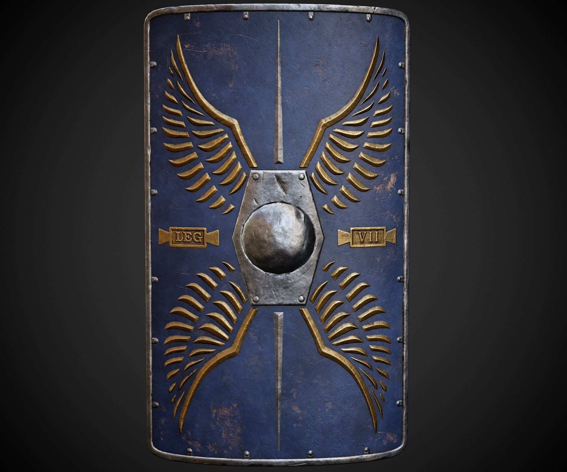 3D model Roman shield Scutum 2 VR / AR / low-poly | CGTrader
