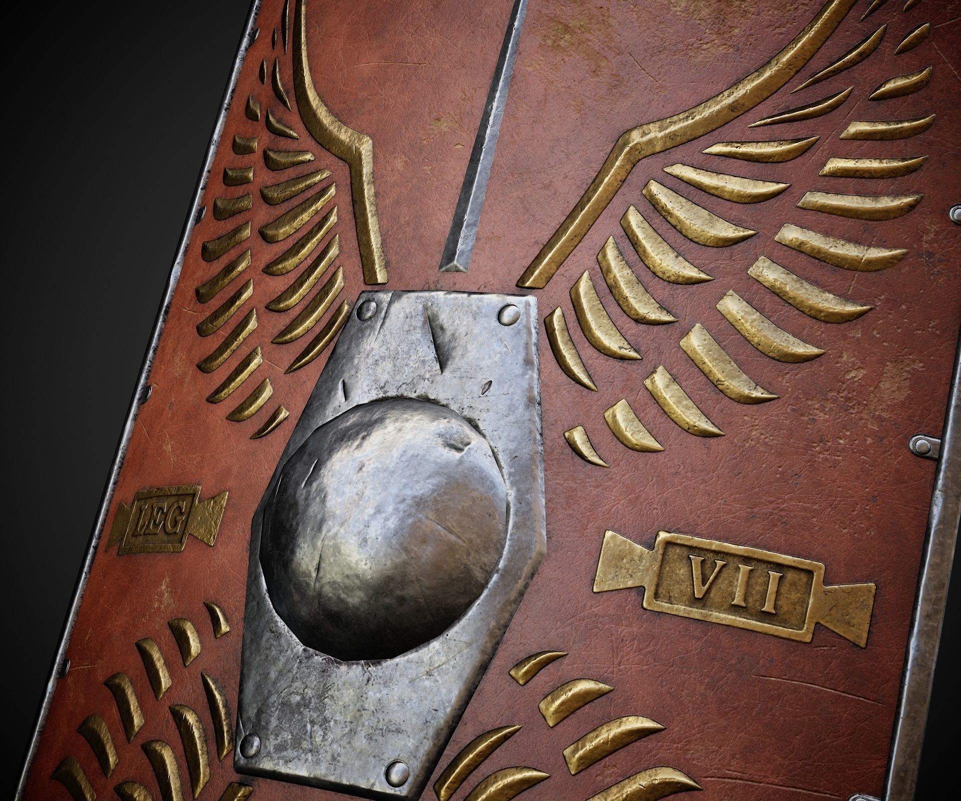 3D model Roman shield Scutum 2 VR / AR / low-poly | CGTrader