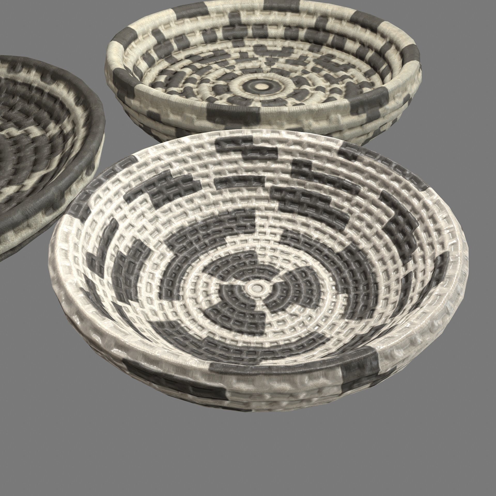 Set of circular woven baskets free VR / AR / low-poly 3D model | CGTrader