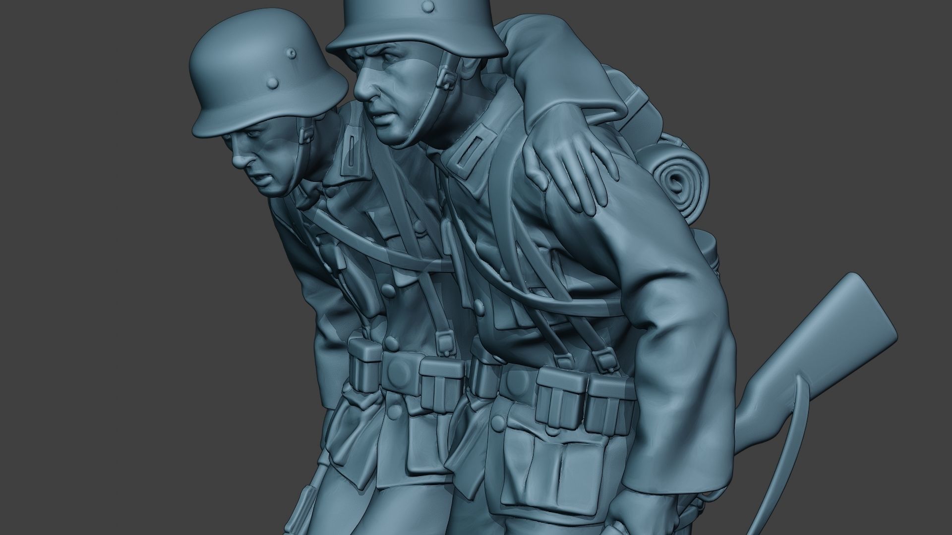 German soldier ww2 help wounded G5 3D model 3D printable | CGTrader