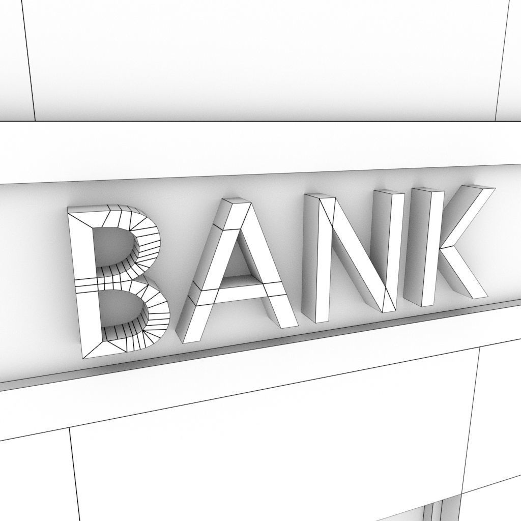 Isometric Cartoon Low Poly Bank Building free VR / AR / low-poly 3D ...