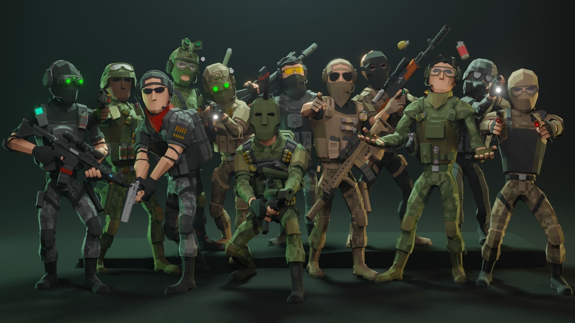 3D model Low Poly Army Pack VR / AR / low-poly | CGTrader