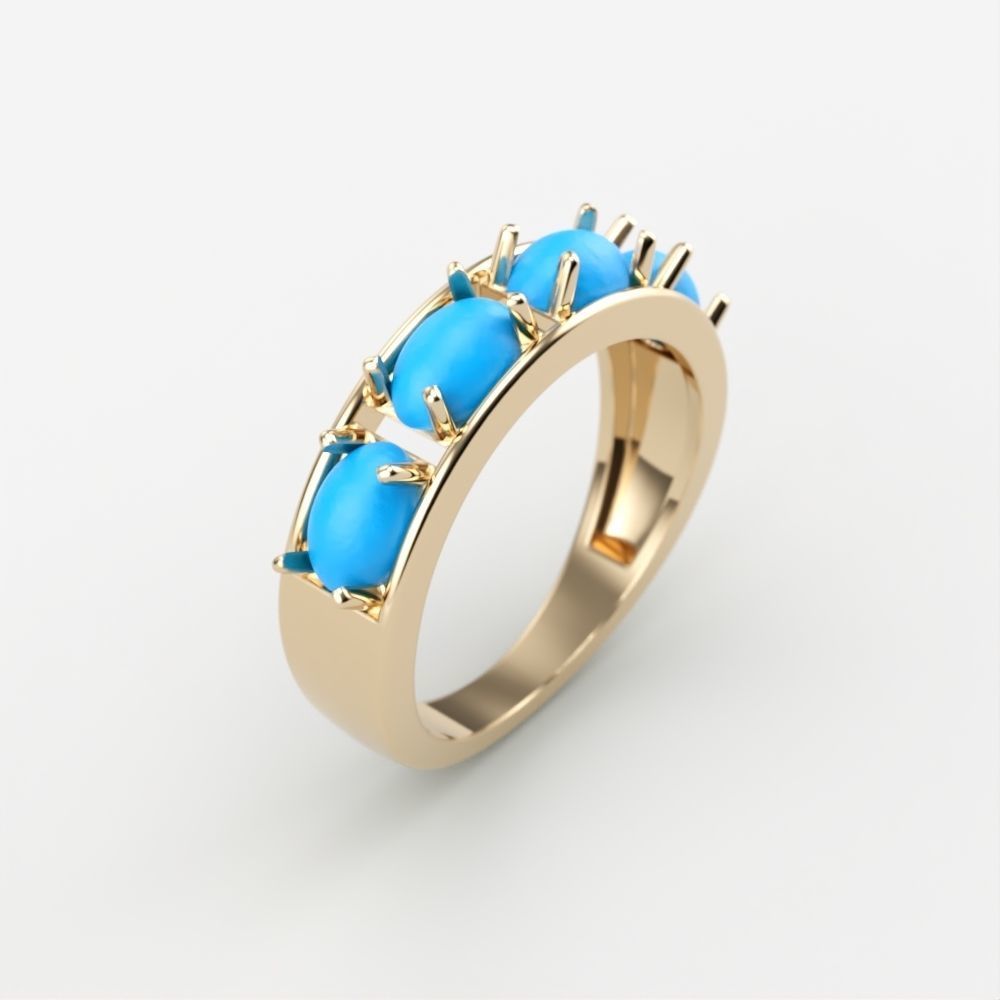 Women ring with cabochons 3dm stl vintage 3D model 3D printable | CGTrader