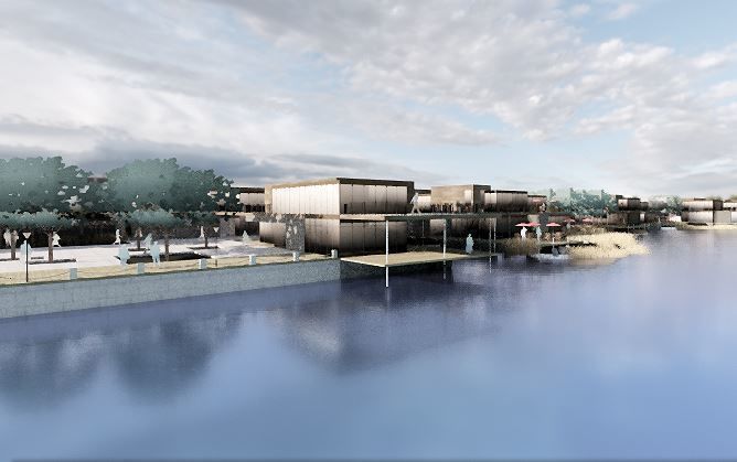 Waterfront Commercial Complex 3D model | CGTrader