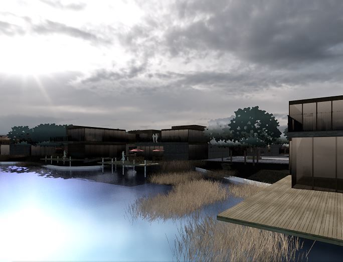 Waterfront Commercial Complex 3D model | CGTrader