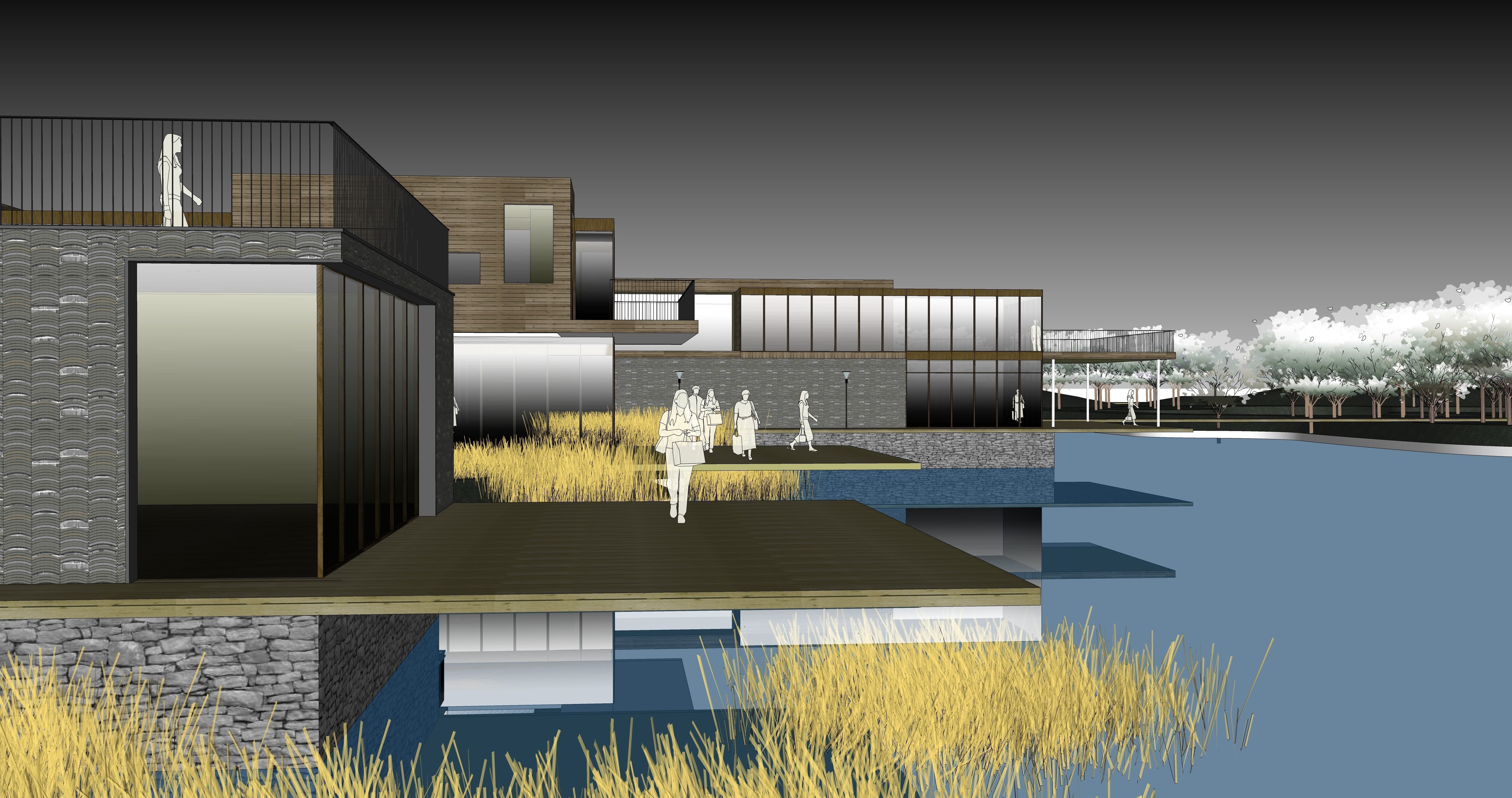 Waterfront Commercial Complex 3D model | CGTrader