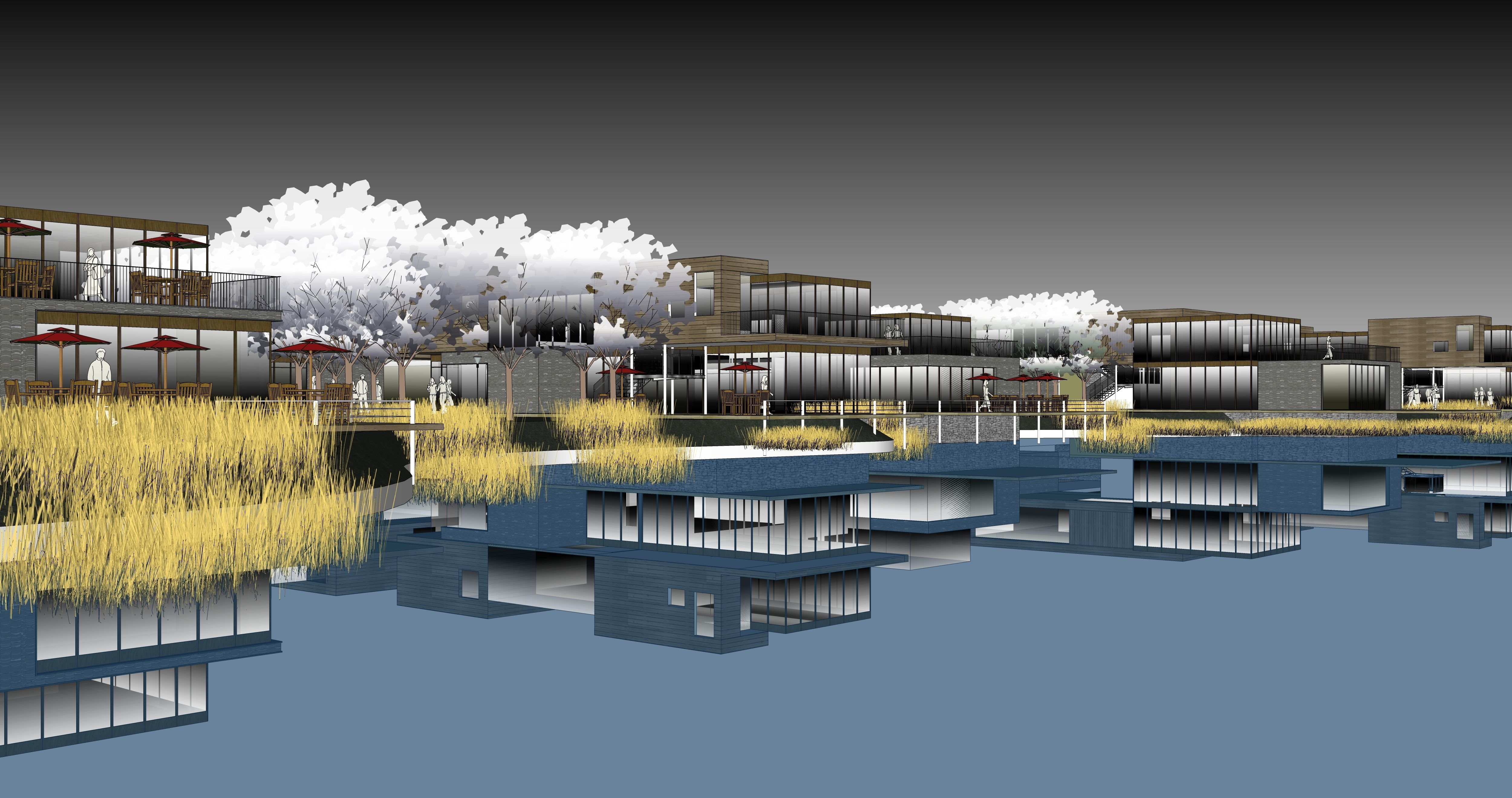 Waterfront Commercial Complex 3D model | CGTrader