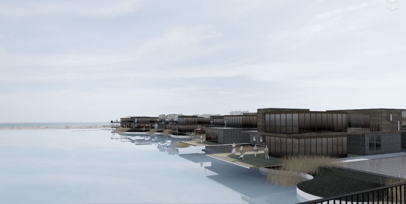 Waterfront Commercial Complex 3D model | CGTrader