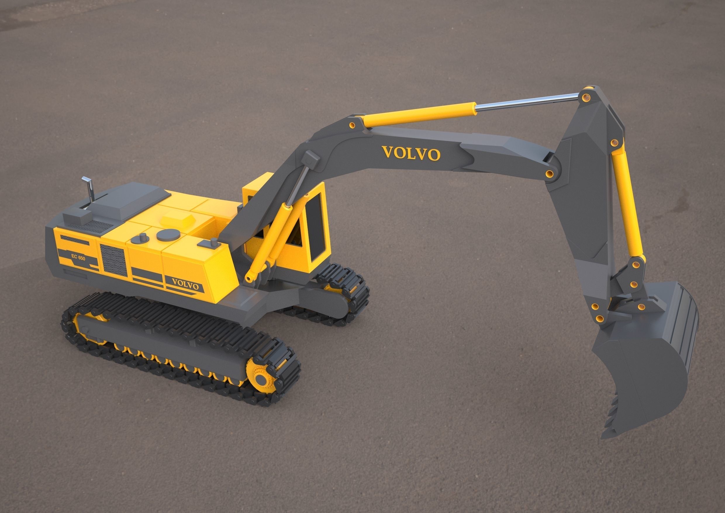 volvo excavator backhoe 3d model 3D model | CGTrader