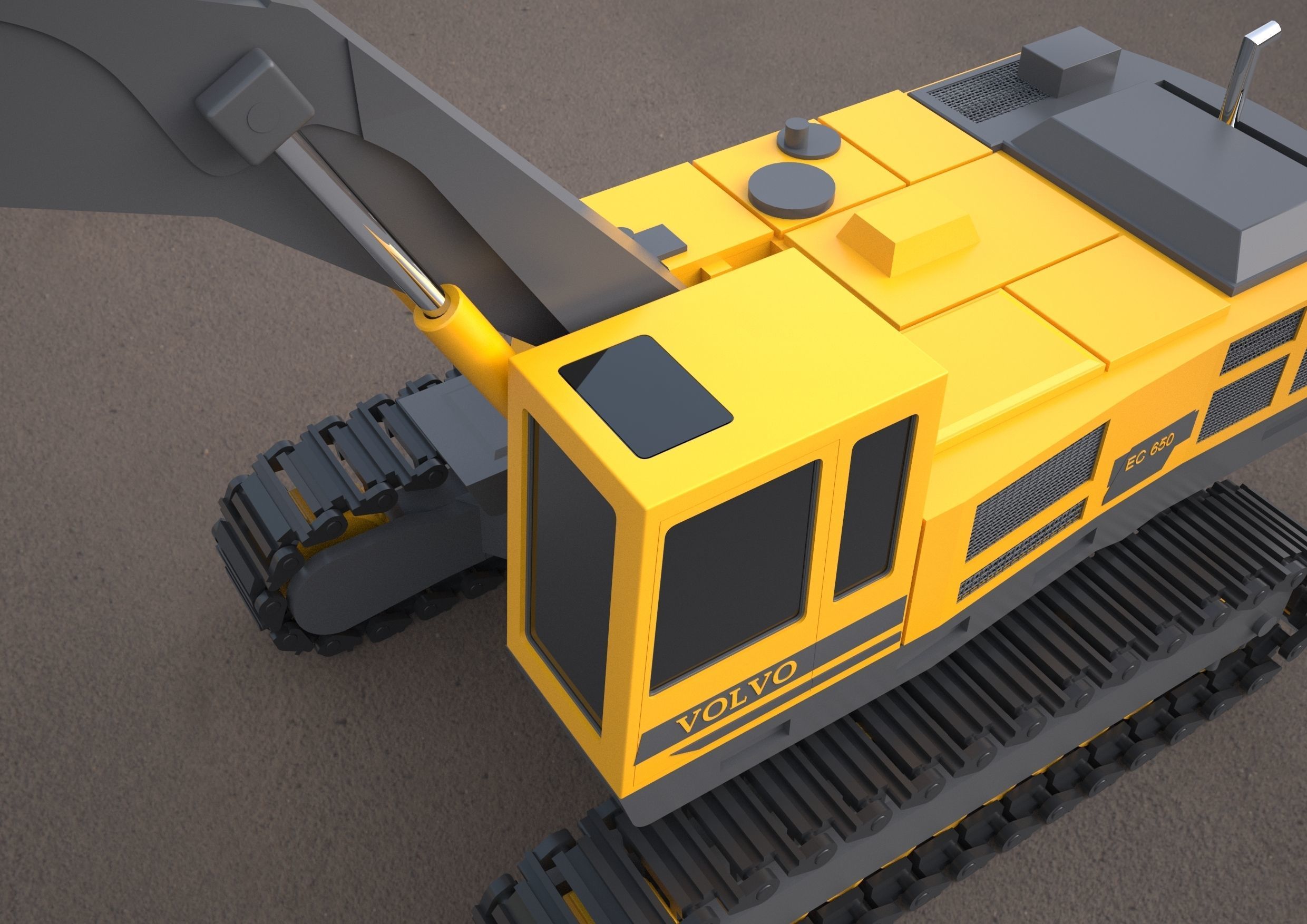 volvo excavator backhoe 3d model 3D model | CGTrader