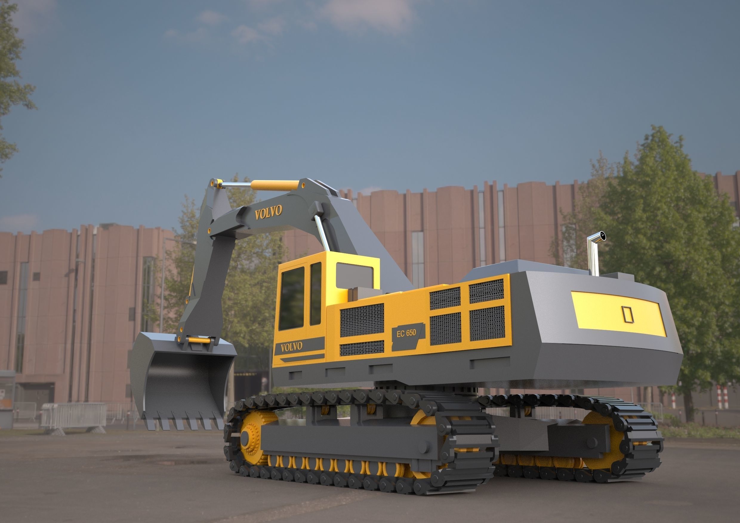 volvo excavator backhoe 3d model 3D model | CGTrader