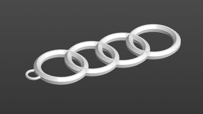 Logo AUDI keychain 3D model 3D printable | CGTrader