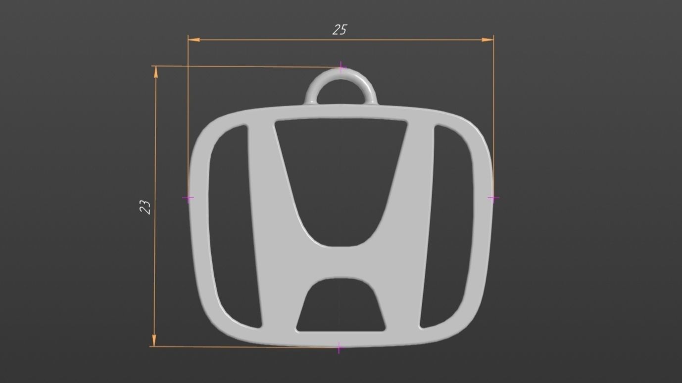 Logo HONDA keychain 3D model 3D printable | CGTrader