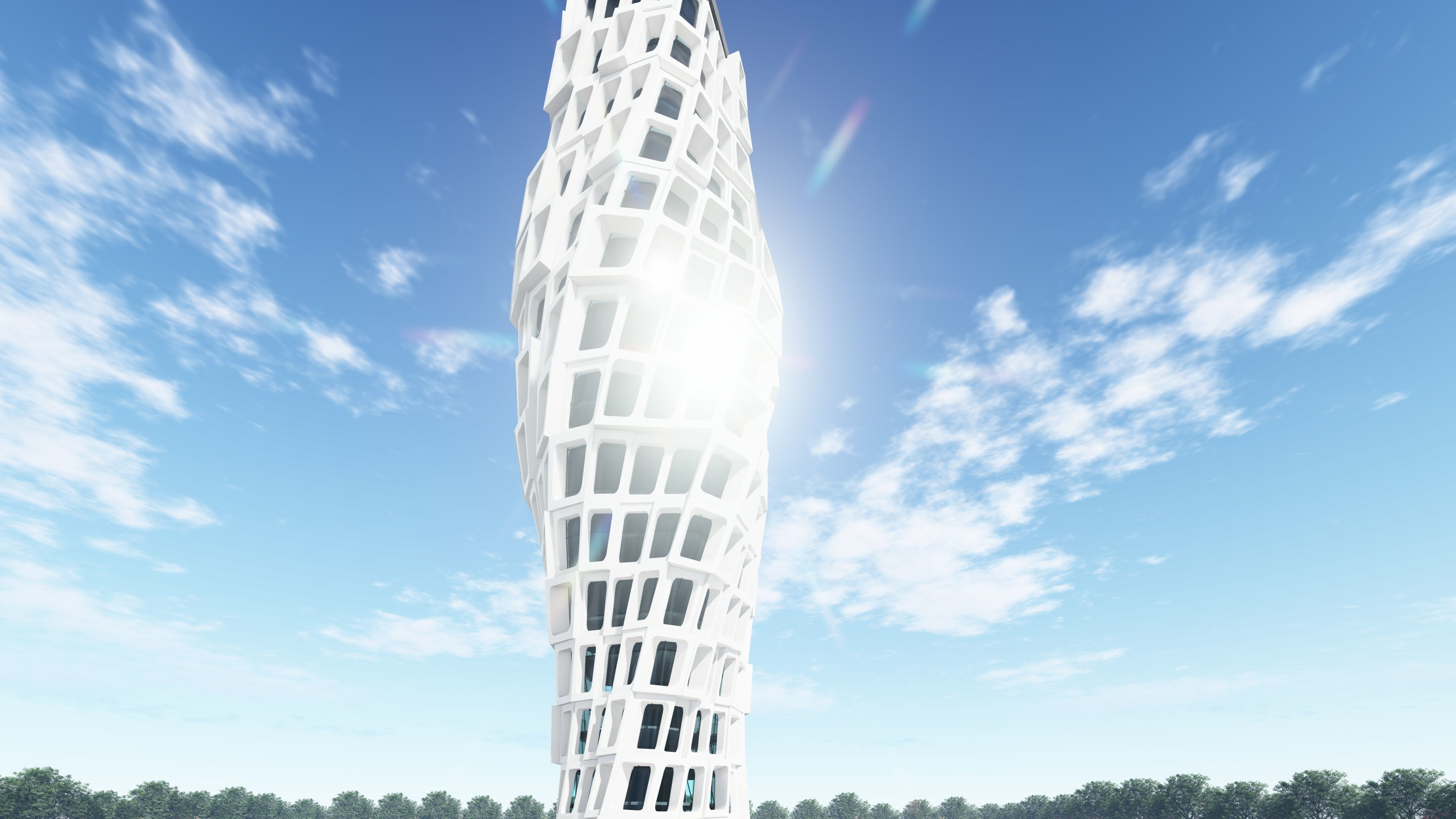 Futuristic Parametric Tower 2 3D model | CGTrader