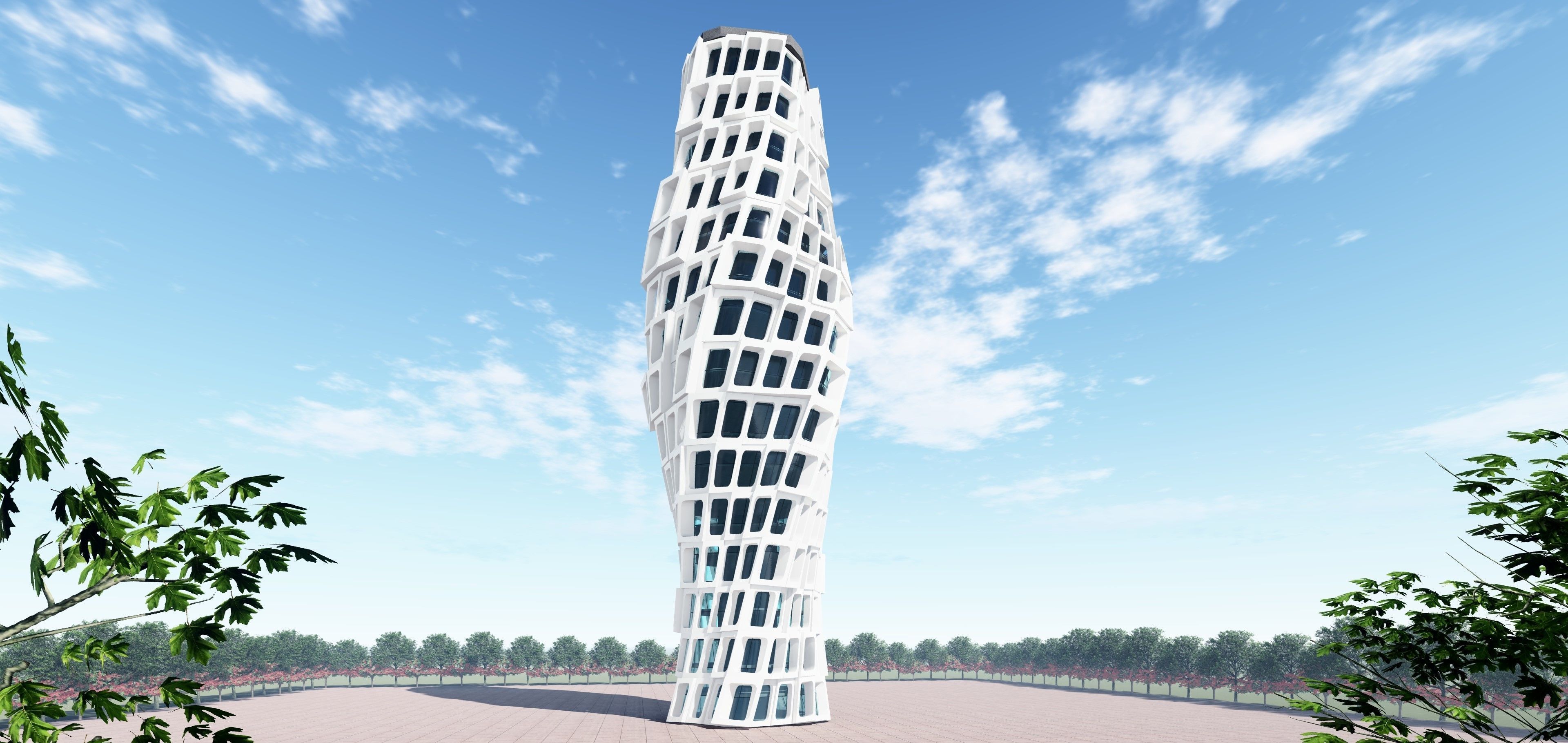 Futuristic Parametric Tower 2 3D model | CGTrader