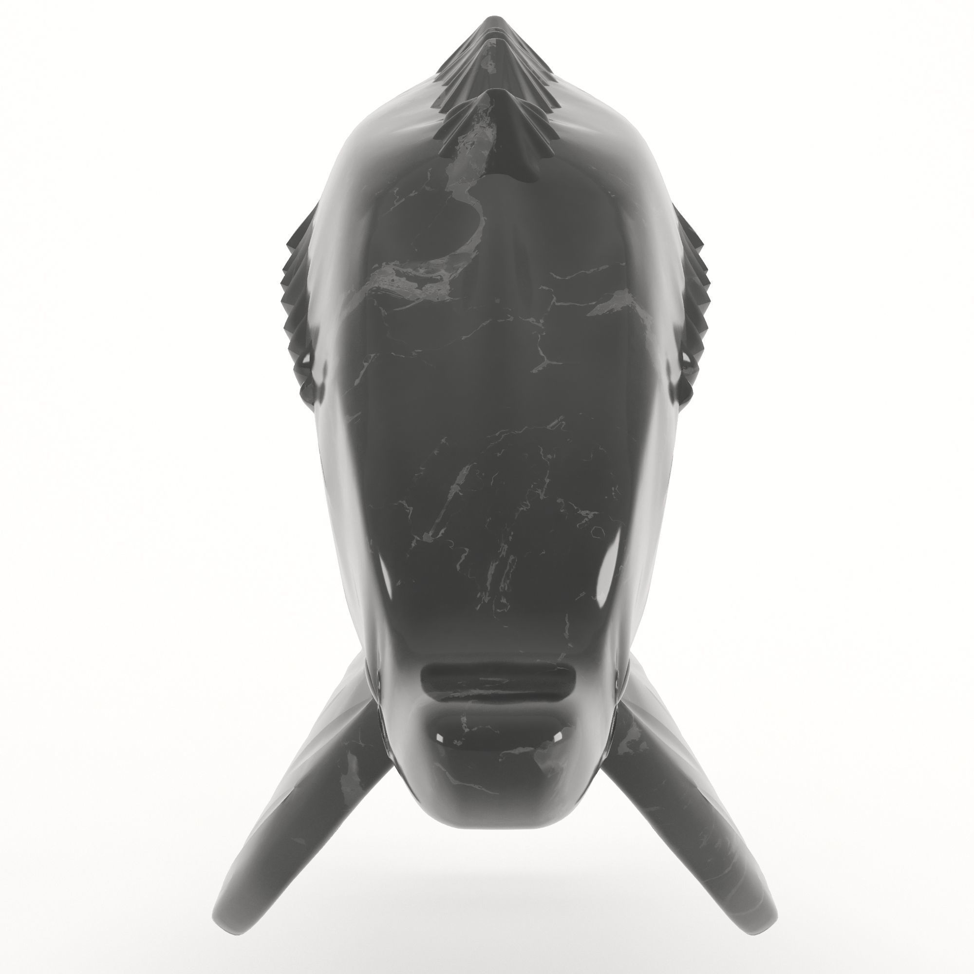Black marble sturgeon sculpture 3D model | CGTrader