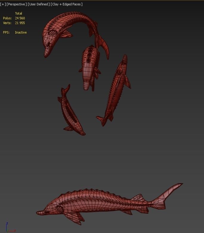 Black marble sturgeon sculpture 3D model | CGTrader