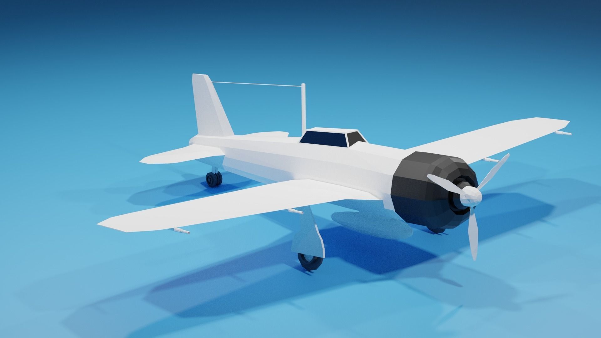 3D model Low Poly Cartoon Mitsubishi A6M Zero WWII Aircraft VR / AR ...