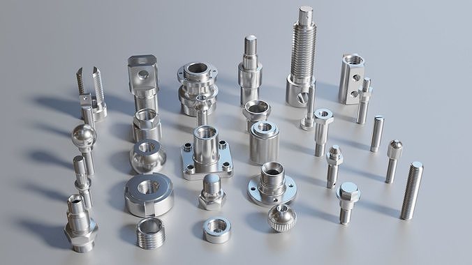 Parts threaded 2 3D model | CGTrader