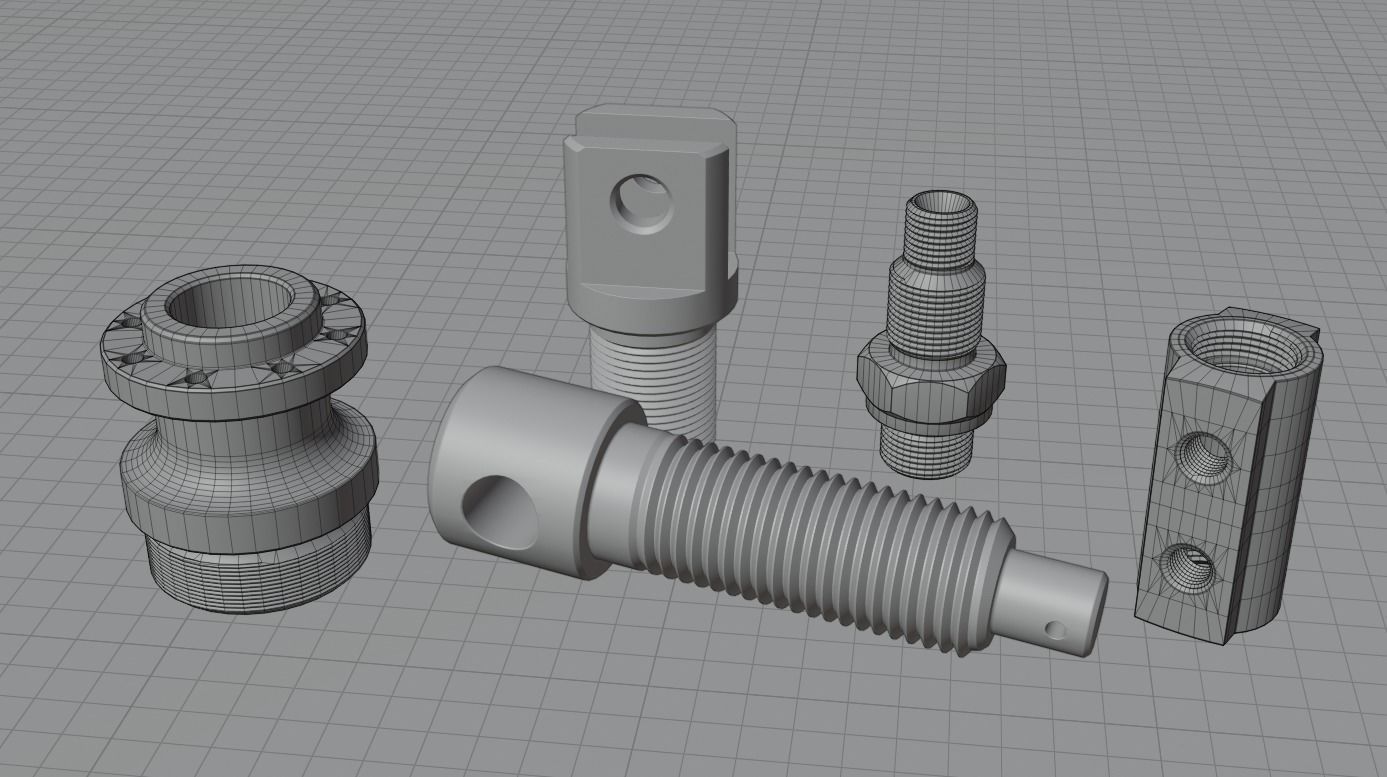 Parts threaded 2 3D model | CGTrader