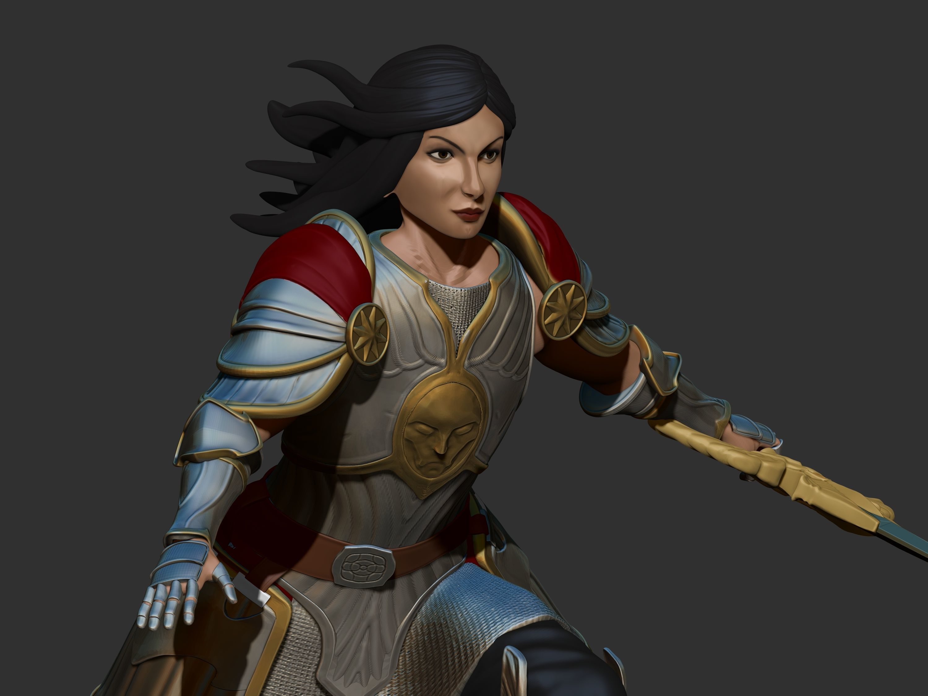 Paladin - Stl statue of woman 3D model 3D printable | CGTrader