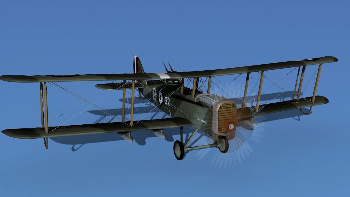 Airco DH-4 V03 Bomber RAF 3D model animated rigged | CGTrader