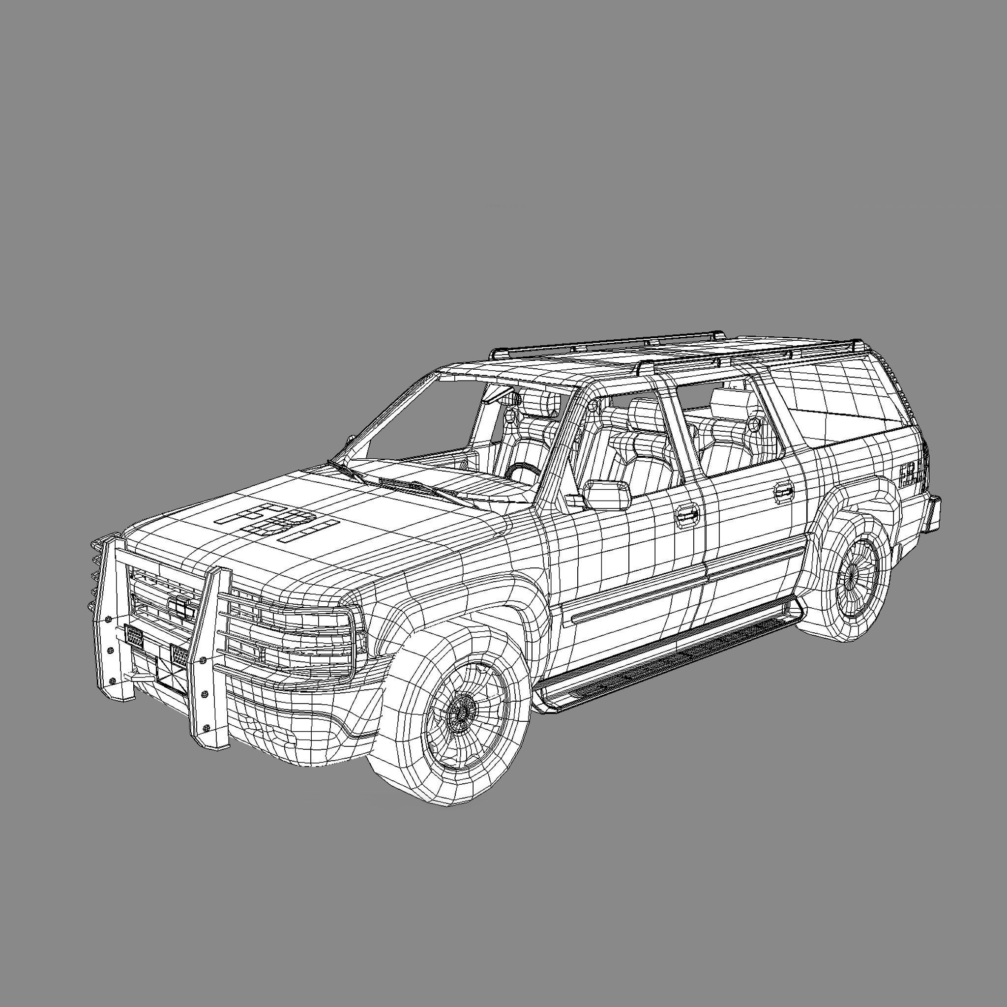 3D model FBI POLICE SUV VR / AR / low-poly | CGTrader