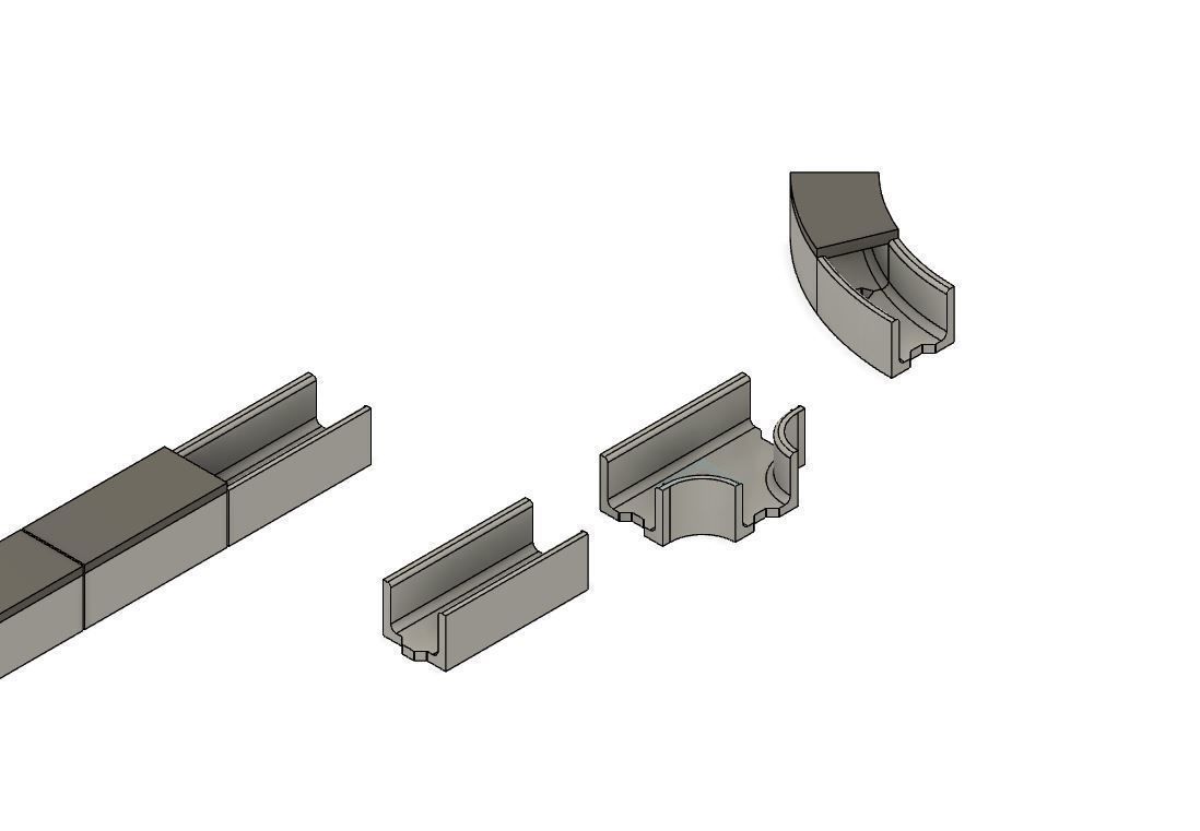Model Railway Concrete Lineside Trunking 3D model 3D printable | CGTrader