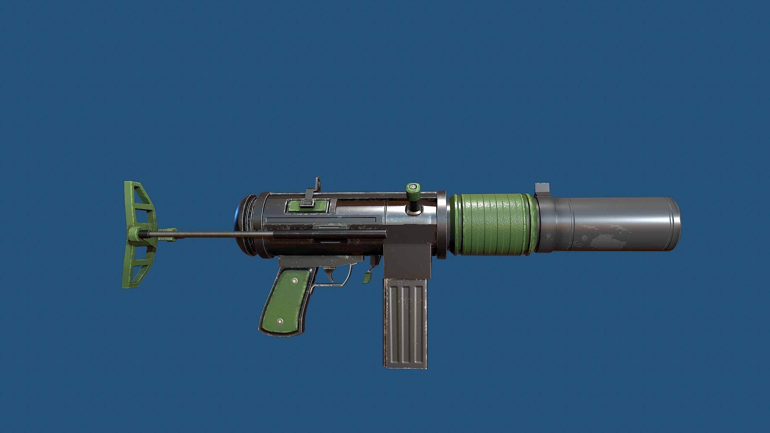 3D model Stylized Silenced Submachine Gun VR / AR / low-poly | CGTrader