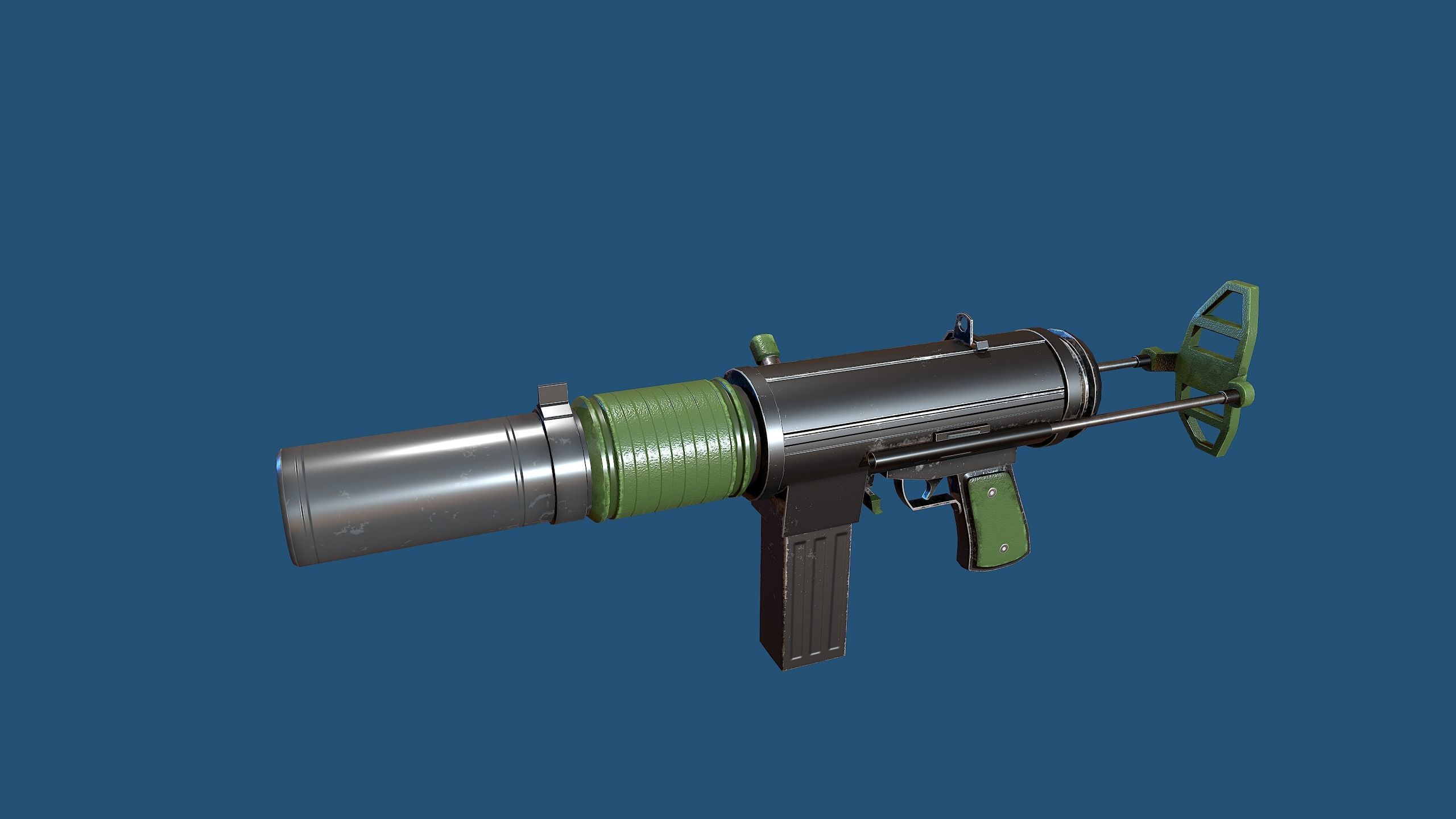 3D model Stylized Silenced Submachine Gun VR / AR / low-poly | CGTrader