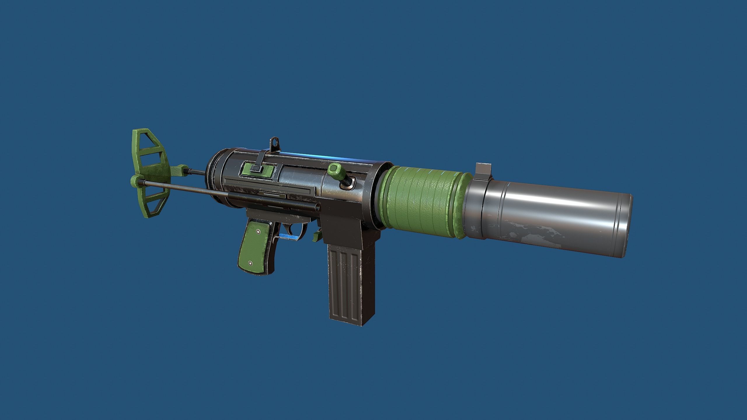 3D model Stylized Silenced Submachine Gun VR / AR / low-poly | CGTrader