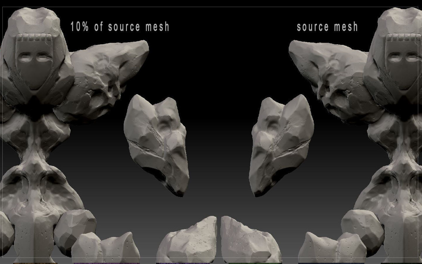 Stone Golem with golden mask 3D model | CGTrader