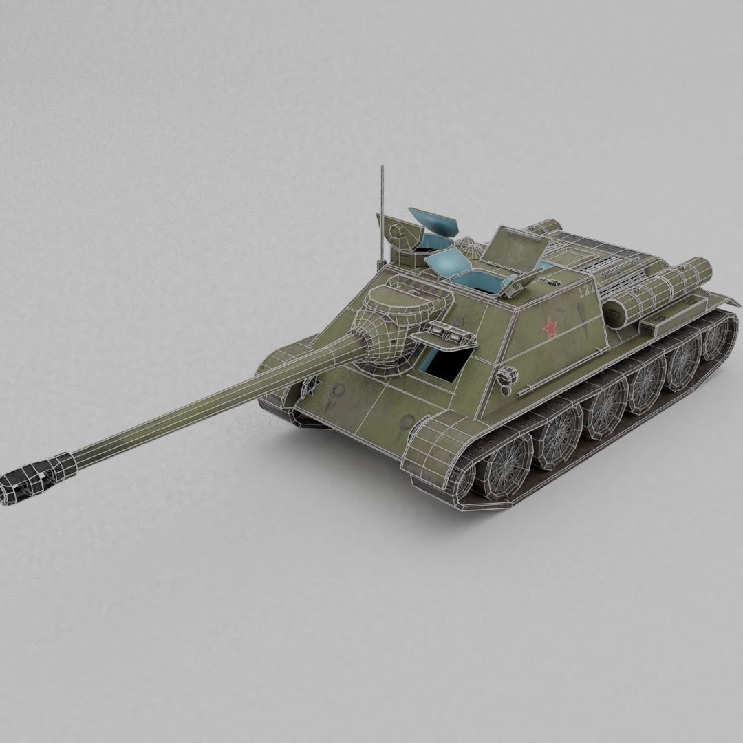 3D model SU-122P Tank Destroyer VR / AR / low-poly | CGTrader