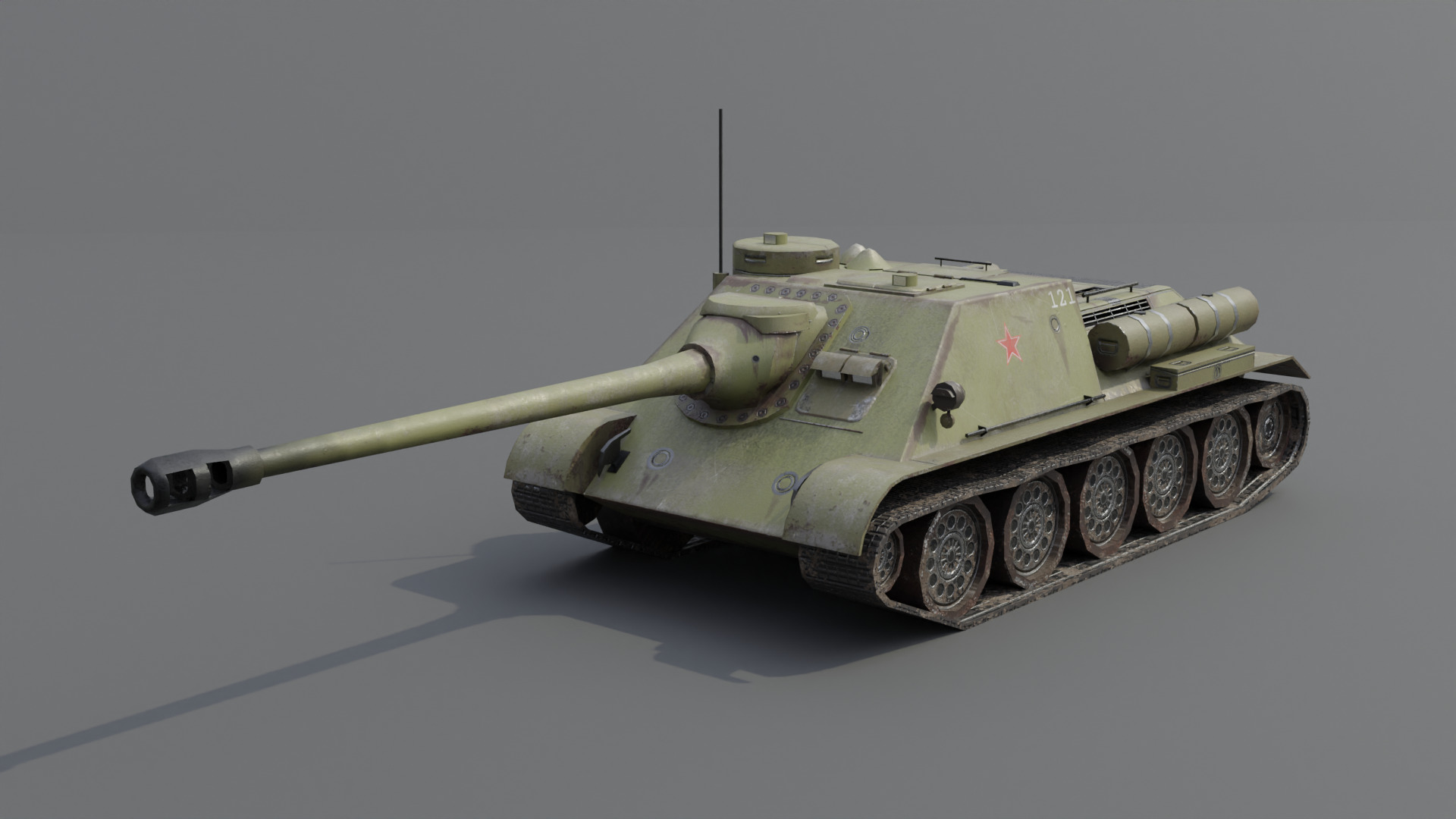 3D model SU-122P Tank Destroyer VR / AR / low-poly | CGTrader