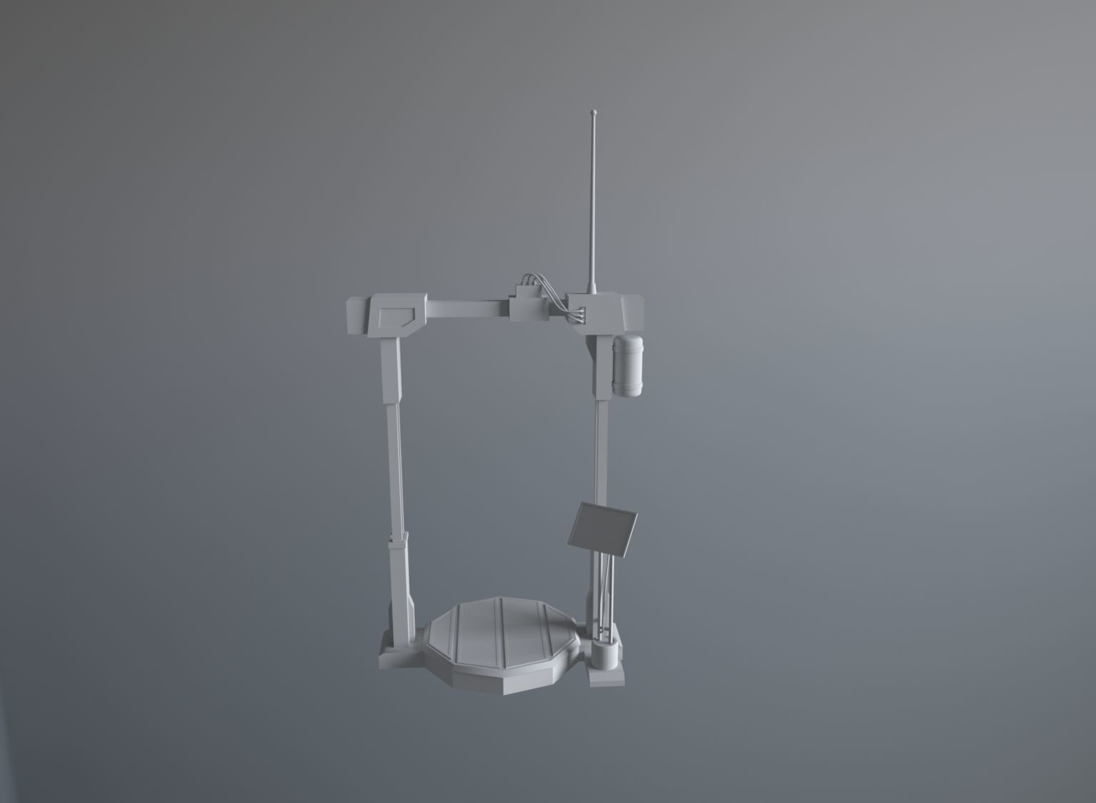 3D model Simple jump-pad and sci-fi portal device VR / AR / low-poly ...