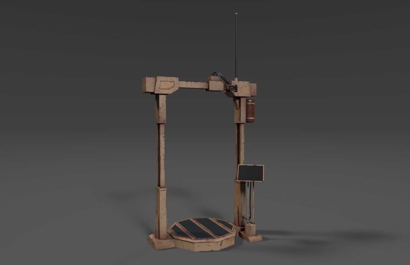 3D model Simple jump-pad and sci-fi portal device VR / AR / low-poly ...