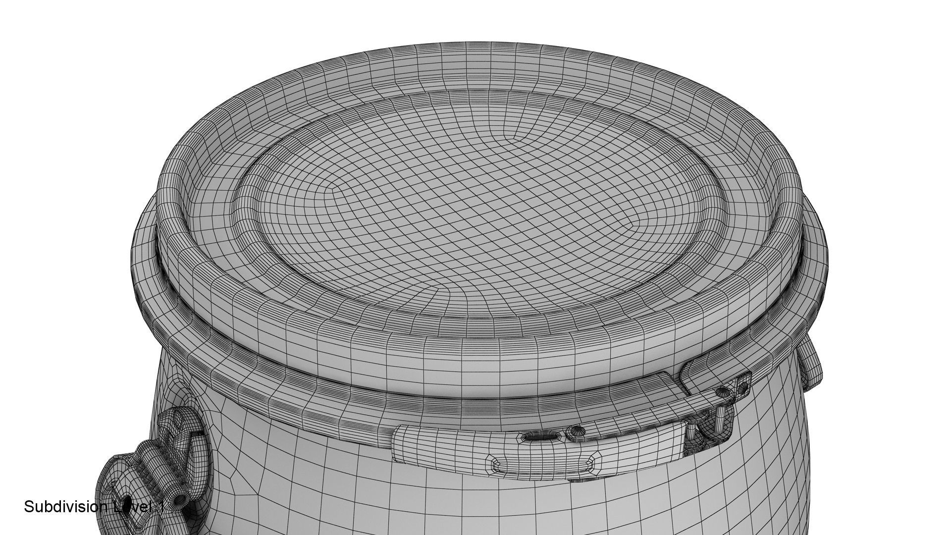 Plastic barrel with lid and handles 3D model | CGTrader