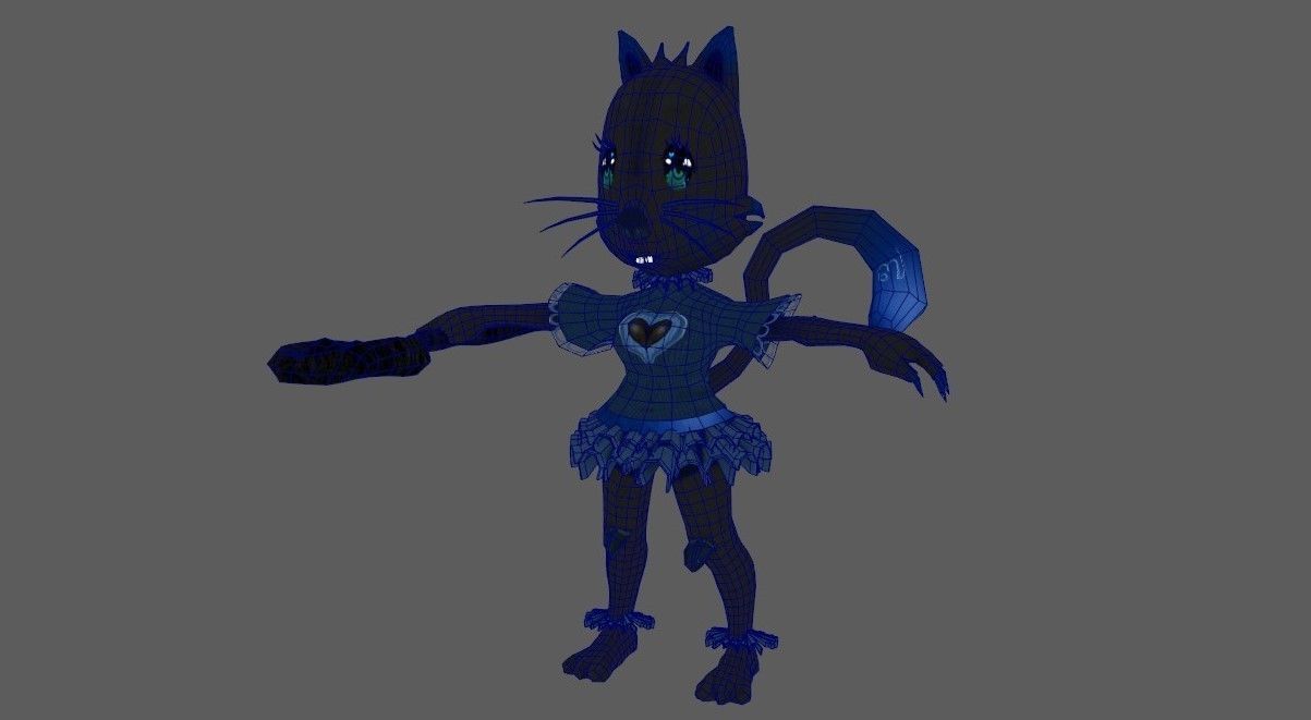 3D model Character design is based on Thai black cat ghost VR / AR ...