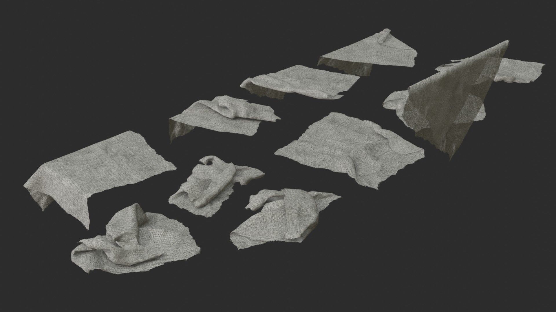 3D model Old Fabric Cloth Assets 01 VR / AR / low-poly | CGTrader