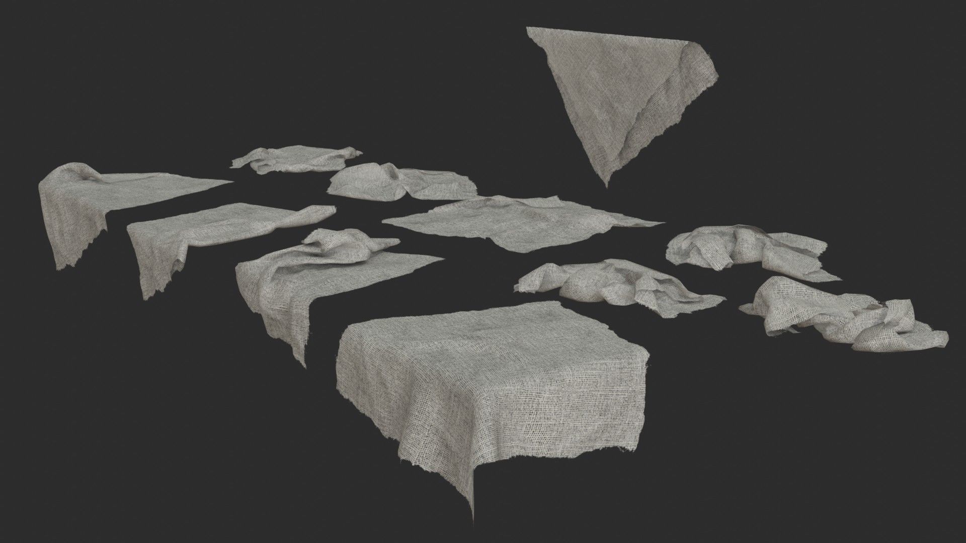 3D model Old Fabric Cloth Assets 01 VR / AR / low-poly | CGTrader