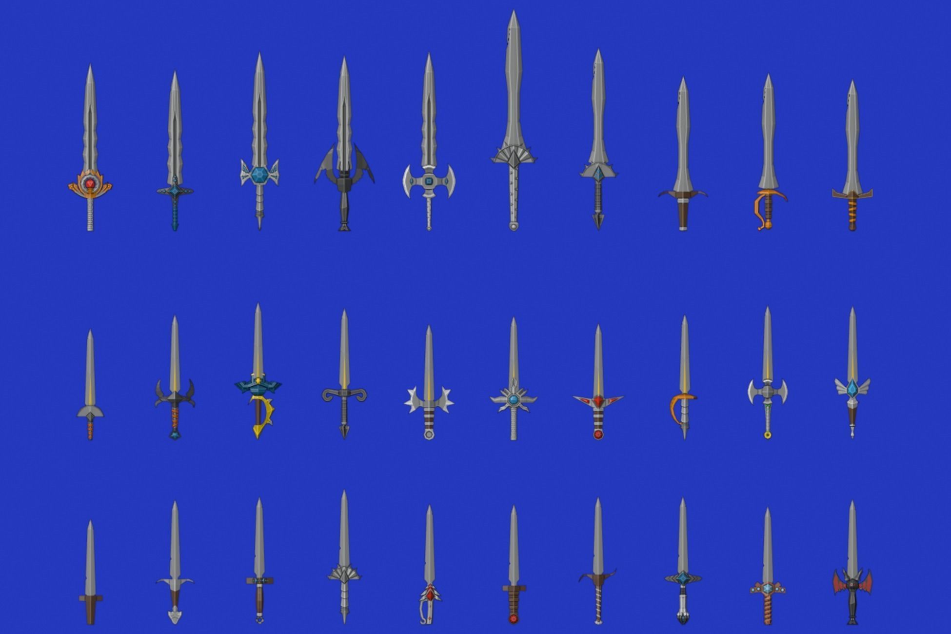 3D model Modular Swords Mega Pack - 1200 Swords And 220 Sword ...