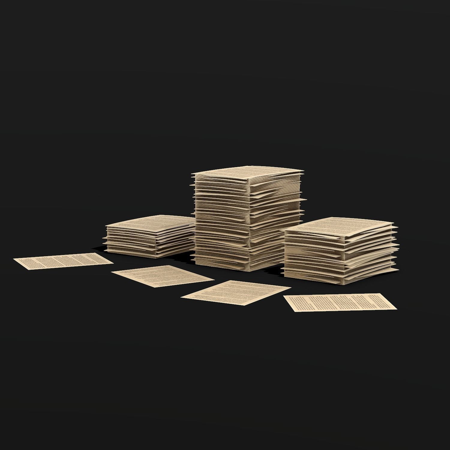 3D model Pile of Paper lowpoly VR / AR / low-poly | CGTrader