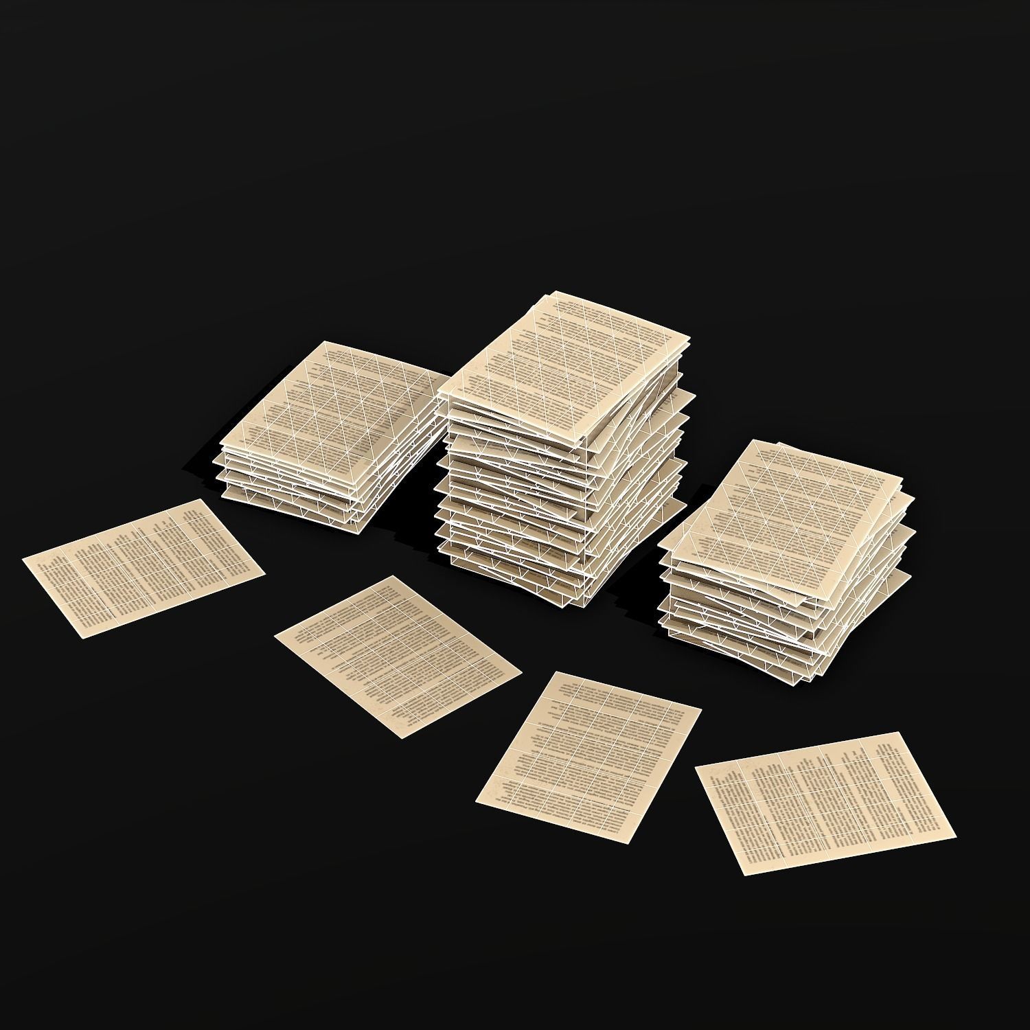 3D model Pile of Paper lowpoly VR / AR / low-poly | CGTrader