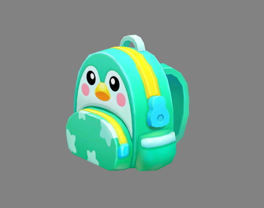 3D model Cartoon children school bag - penguin backpack VR / AR / low ...