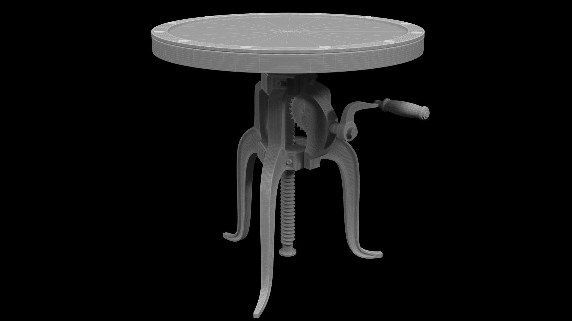 Industrial Adjustable Height Accent Table 3D model | CGTrader