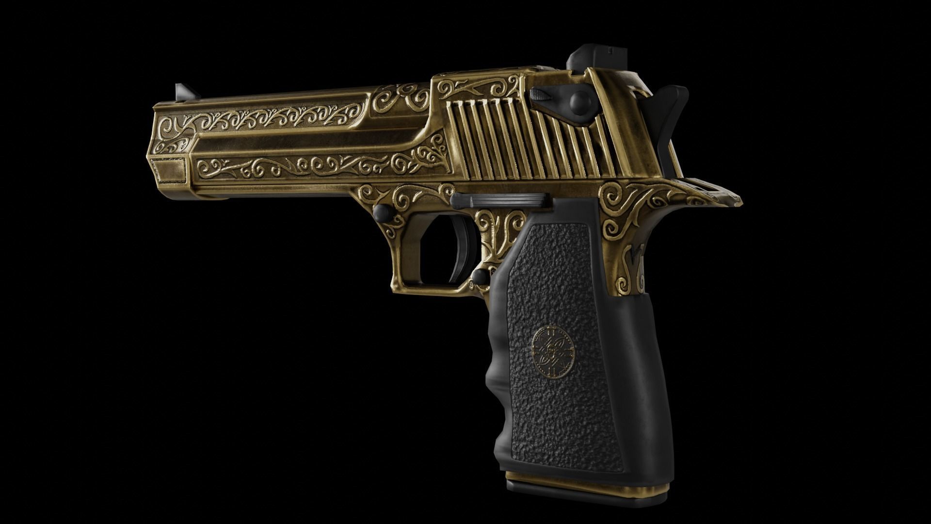 3D model Golden Desert Eagle VR / AR / low-poly | CGTrader