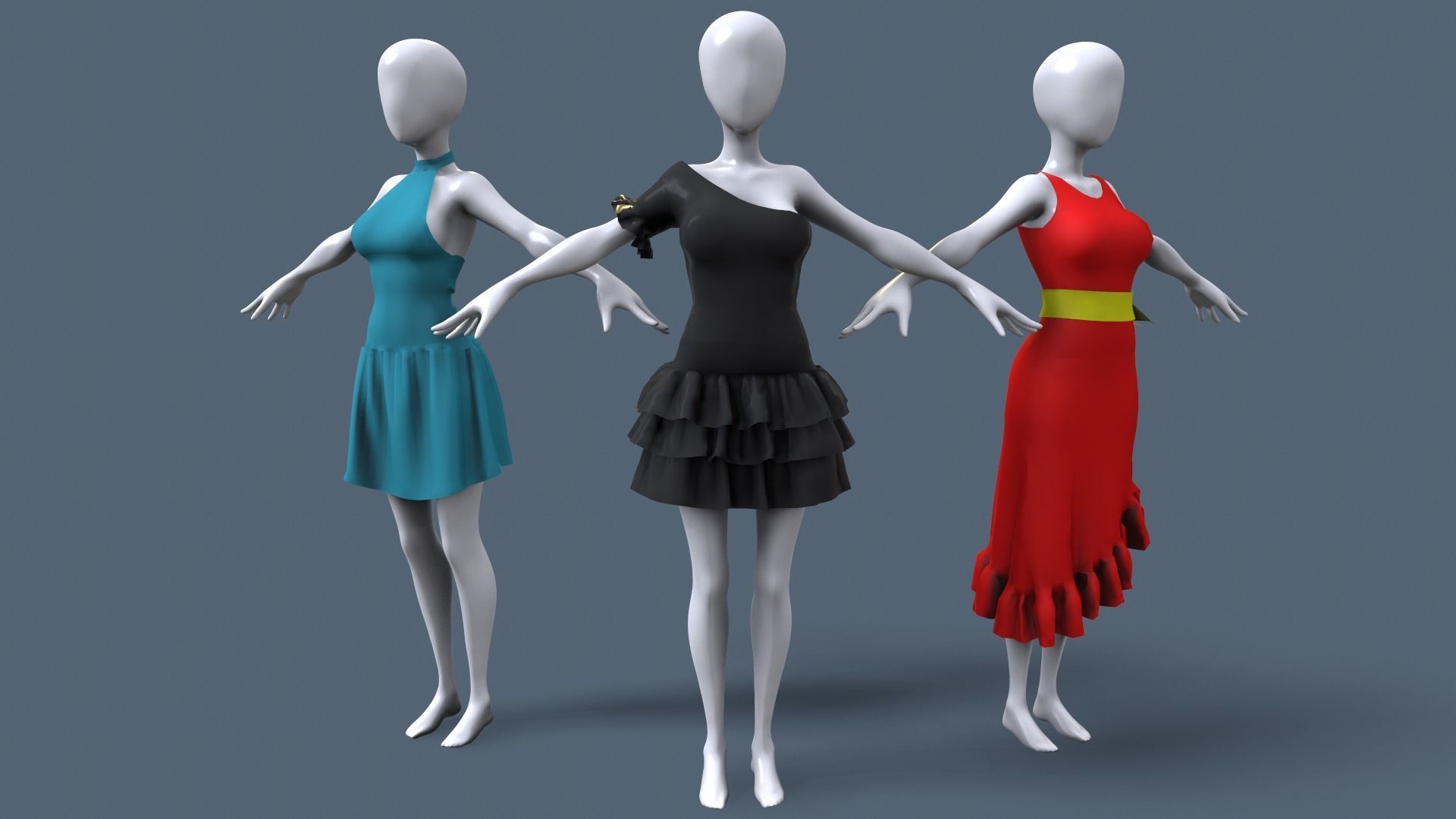 3D model woman dresses VR / AR / low-poly | CGTrader