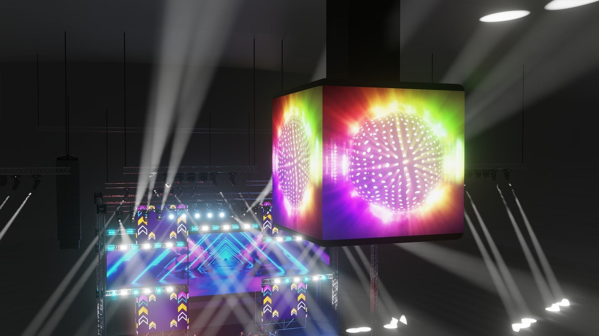 Arena concert animated stage scene EEVEE render 3D model animated ...