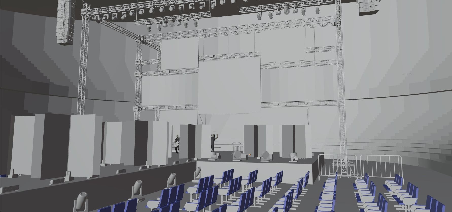 Arena concert animated stage scene EEVEE render 3D model animated ...